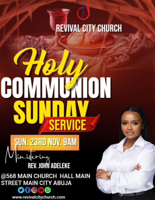 Maximalist Holy Communion Sunday Service Flyer (us Letter) Template ...