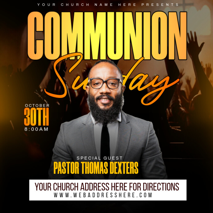 Maximalist Holy Communion Sunday Service Instagram Post Template | PosterMyWall