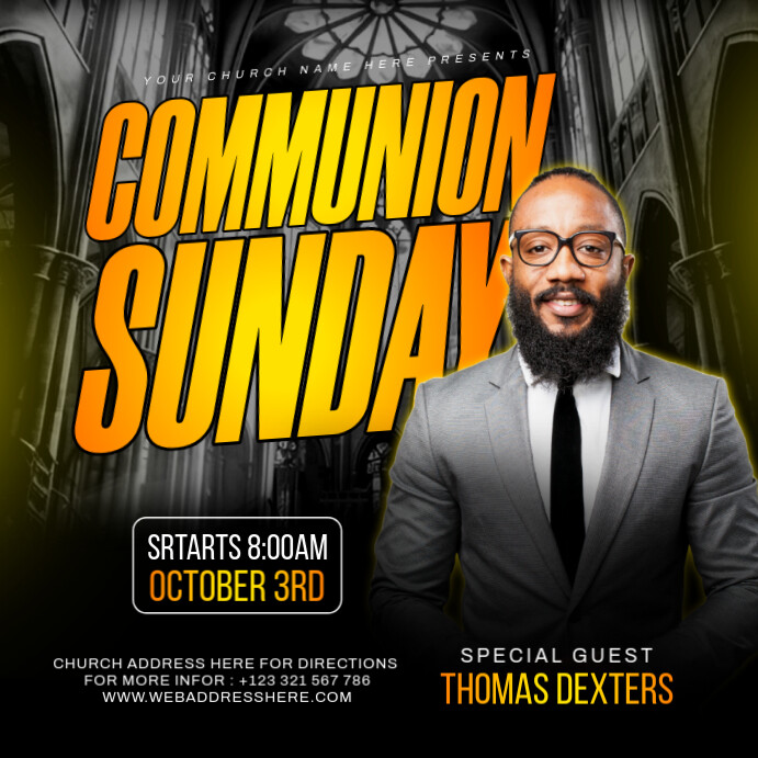 Copy of Maximalist Holy Communion Sunday service Instagram Post | PosterMyWall