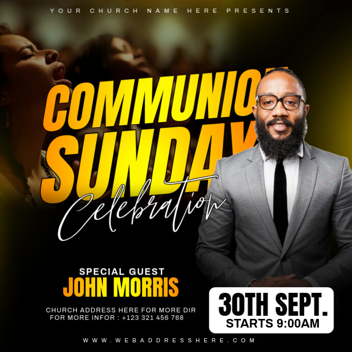 Maximalist Holy Communion Sunday Service Instagram Post Template | PosterMyWall