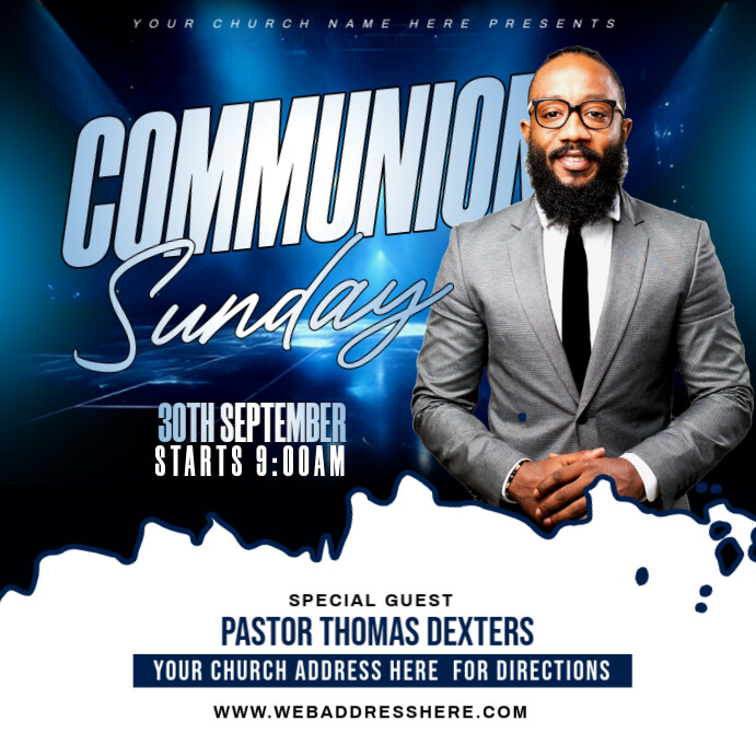 Maximalist Holy Communion Sunday Service Instagram Post Template | PosterMyWall