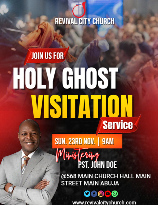Plantilla de Maximalist Holy Ghost Visitation Flyer (us Letter ...