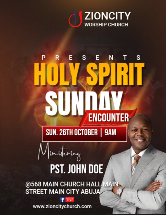 Maximalist Holy Spirit Sunday Service Flyer (us Letter) Template ...