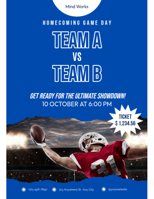 Maximalist Homecoming Game Day Flyer (us Letter) Template | PosterMyWall