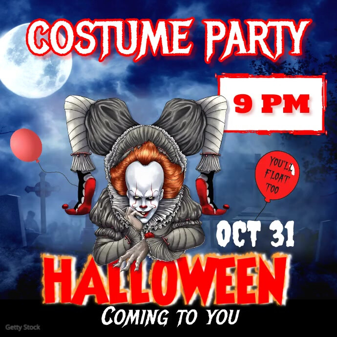 Maximalist Horror Invitation Square Template | PosterMyWall