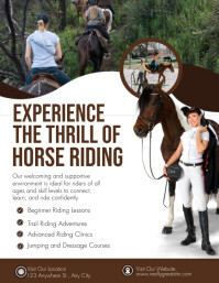 Horse riding lessons flyer Template | PosterMyWall