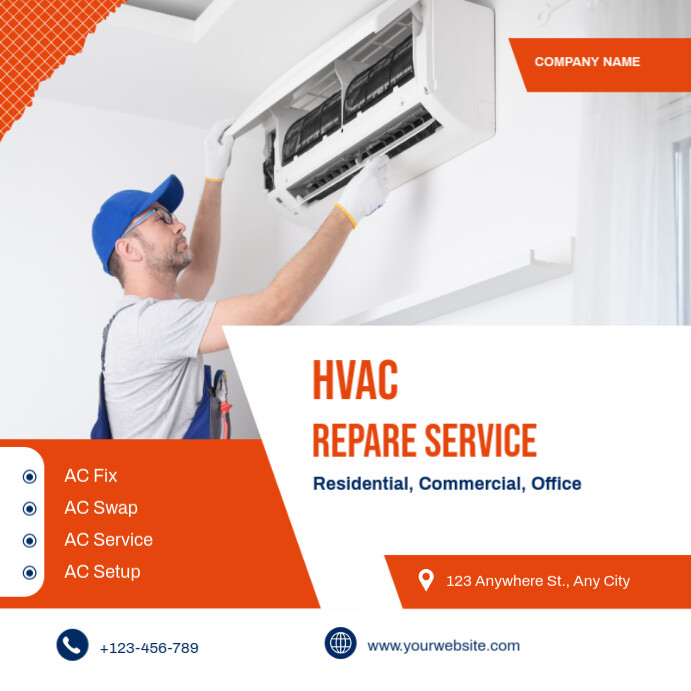 Maximalist Hvac Cleaning Service Company Ad Instagram Post Template ...