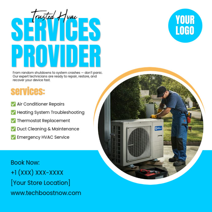 Maximalist Hvac Services Instagram Post Template | PosterMyWall