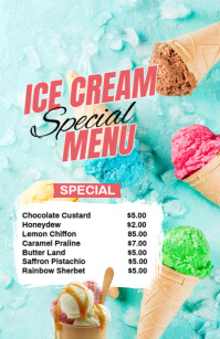 ICE CREAM MENU Template | PosterMyWall