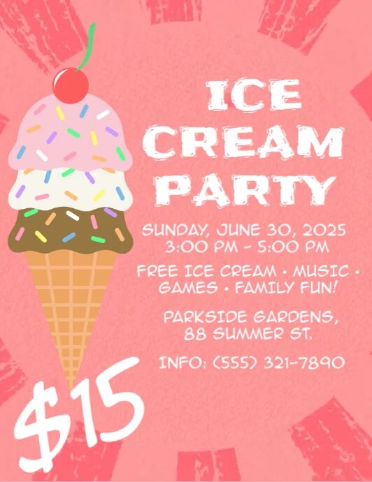 Copy of Maximalist Ice Cream Party Flyer (us Letter) | PosterMyWall