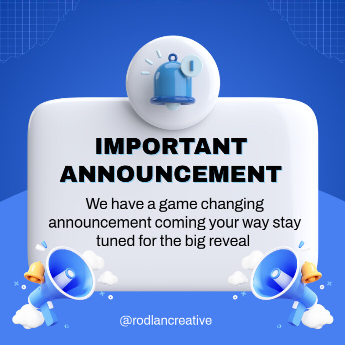 Maximalist Important Announcement Instagram Post Template | PosterMyWall