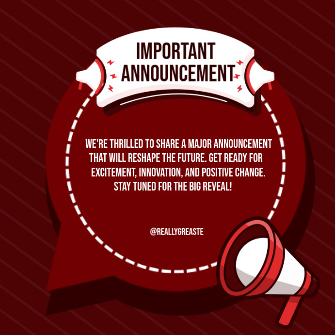Maximalist Important Announcement Instagram Post Template | PosterMyWall