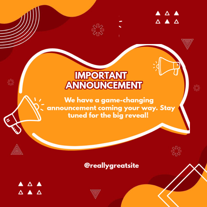 Maximalist Important Announcement Instagram Post Template | PosterMyWall
