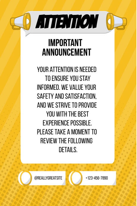 Maximalist Important Announcement Poster Template | PosterMyWall