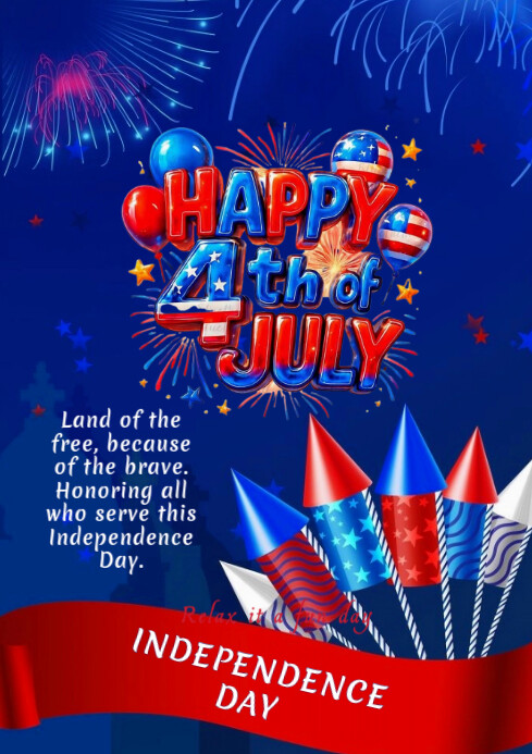 Maximalist Independence Day A4 Template | PosterMyWall