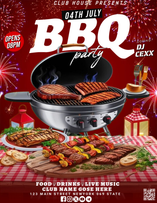 Copy of Maximalist Independence Day Bbq Party Flyer (us Letter ...