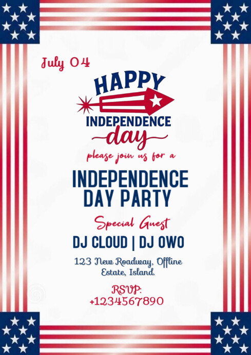 Maximalist Independence Day Party A4 Template | PosterMyWall