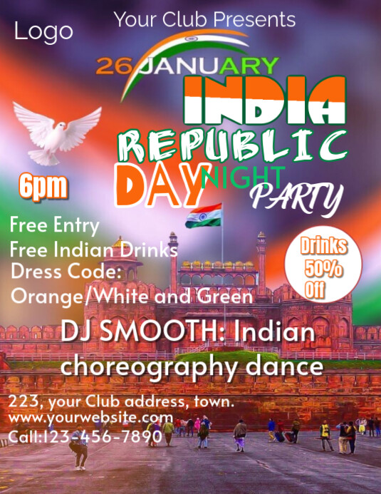 Maximalist India Republic Day Club Party Invitation Flyer Flyer (us ...