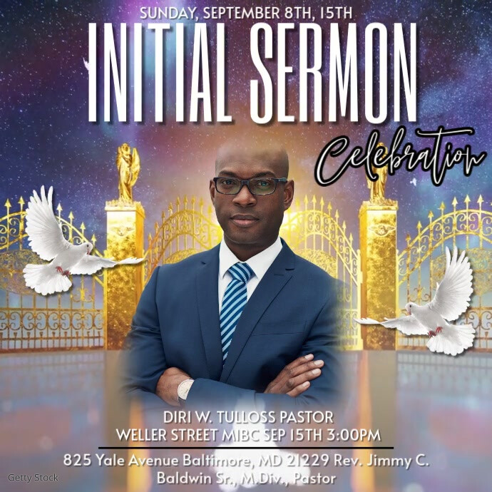 Maximalist Initial Church Sermon Flyer Instagram Post Template ...