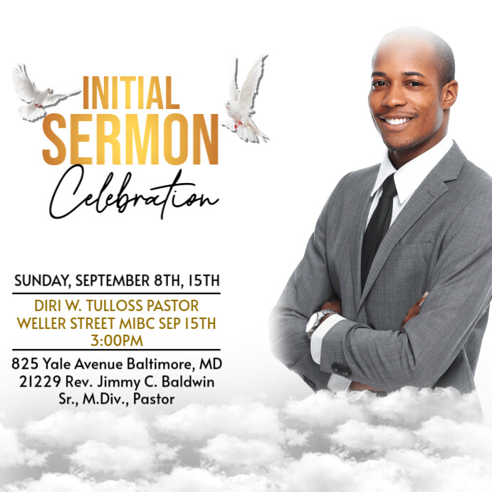 Maximalist Initial Church Sermon Flyer Instagram Post Template ...