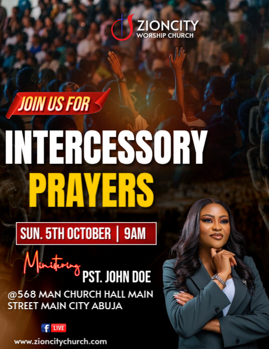 Maximalist Intercessory Prayer Service Flyer (us Letter) Template ...