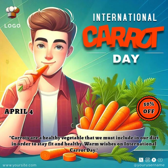 Maximalist International Carrot Day Instagram Post Template | PosterMyWall