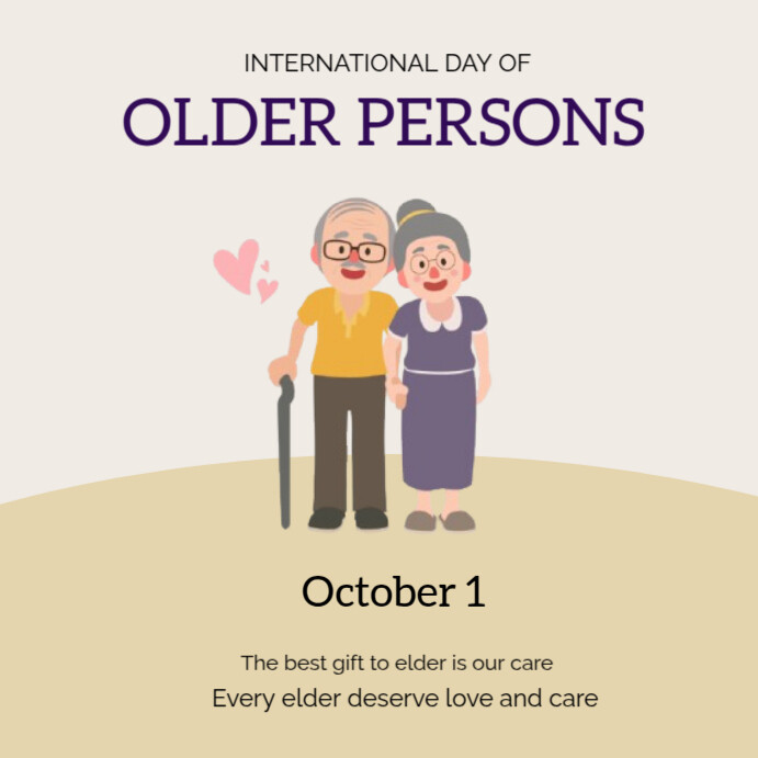 Maximalist International Day Of Older Persons Instagram Post Template ...