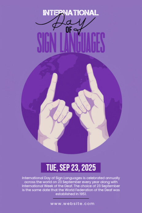 Maximalist International Day Of Sign Languages Poster templaat ...