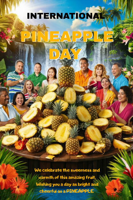 Maximalist International Pineapple Day Poster Templat | PosterMyWall