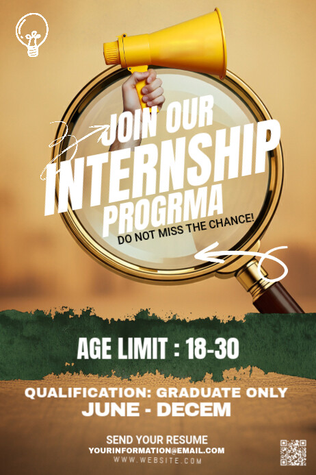 Maximalist Internship Poster Templat | PosterMyWall