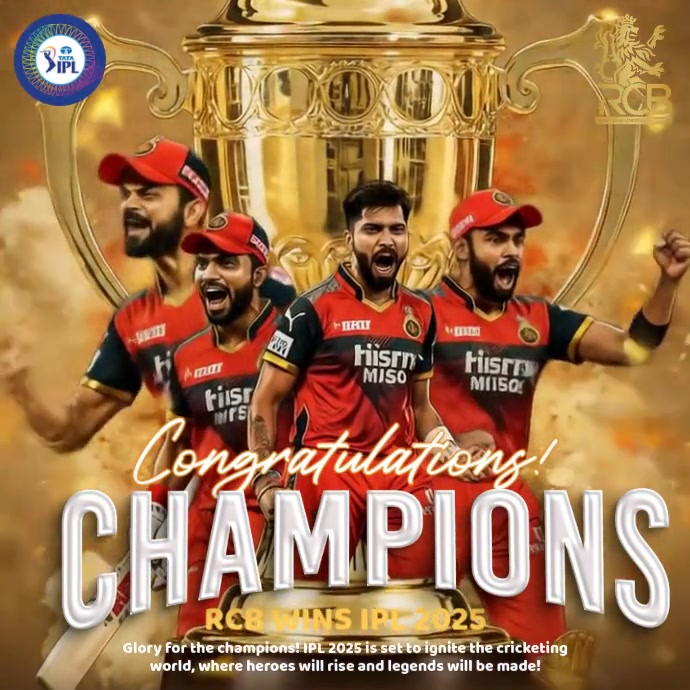 Maximalist Ipl 2025 Champions Instagram Post Template | PosterMyWall