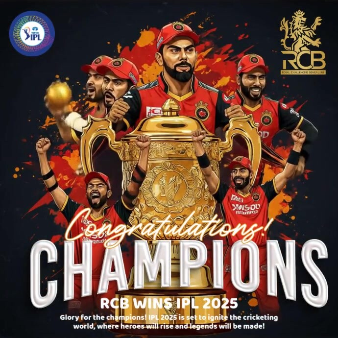 Copy of Maximalist Ipl 2025 Champions Instagram Post | PosterMyWall