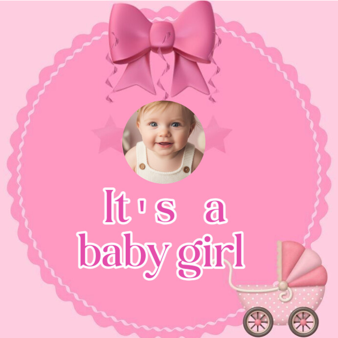 Maximalist It's A Girl Instagram Post Template | PosterMyWall