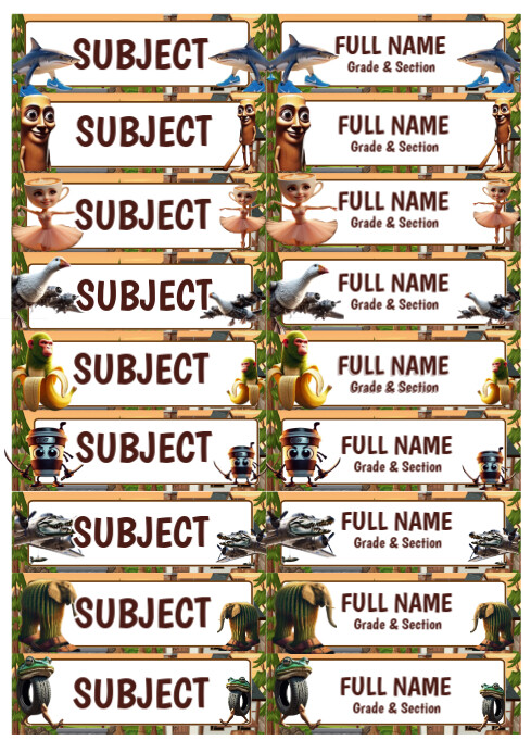 Maximalist Italian Brainrot Nametags And Labels A4 Template | PosterMyWall