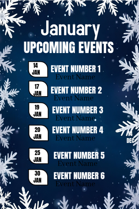Maximalist January Upcoming Events Pinterest Graphic Template ...