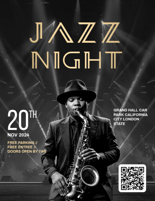 Copy of Maximalist Jazz Night Invitation Template Flyer (us Letter ...