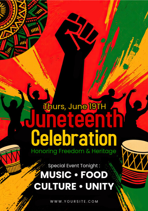 Maximalist Juneteenth Celebration Flyer Or Poster Template A5 ...