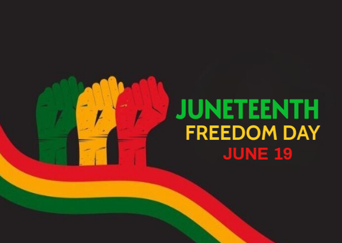Maximalist Juneteenth Freedom Day Postcard Template | PosterMyWall