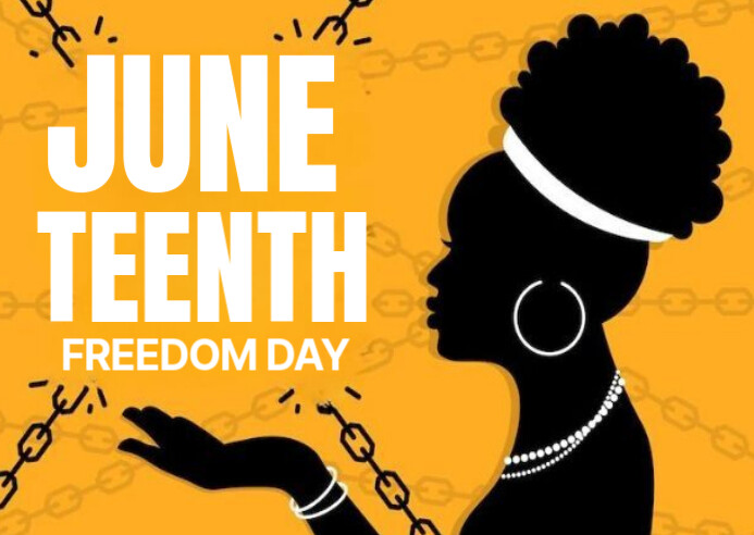 Maximalist Juneteenth Freedom Day Postcard Template | PosterMyWall
