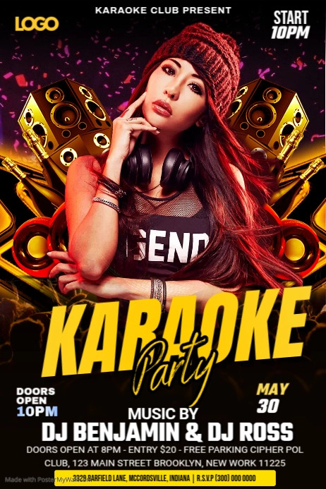 Maximalist Karaoke Party Poster Template | PosterMyWall