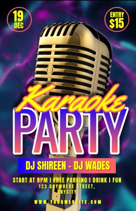 Maximalist Karaoke Party Tabloid Template | PosterMyWall