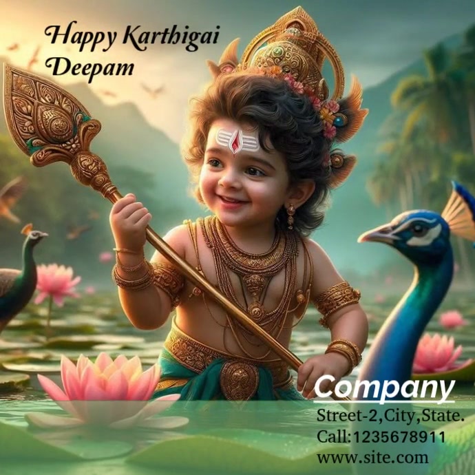 Maximalist Karthigai Deepam Instagram Post Template | PosterMyWall