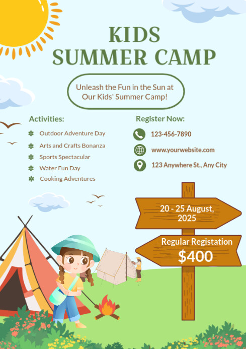 Copy of Maximalist Kids Summer Camp Activities Ad Flyer A2 | PosterMyWall