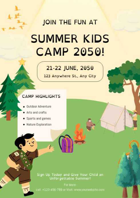 Copy of Maximalist Kids Summer Camp Advertisement Flyer A4 | PosterMyWall