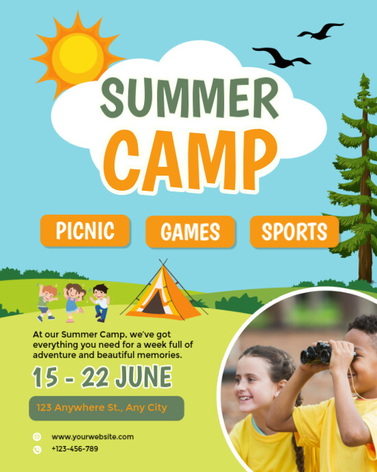 Copy of Maximalist Kids Summer Camp Instagram Portrait | PosterMyWall