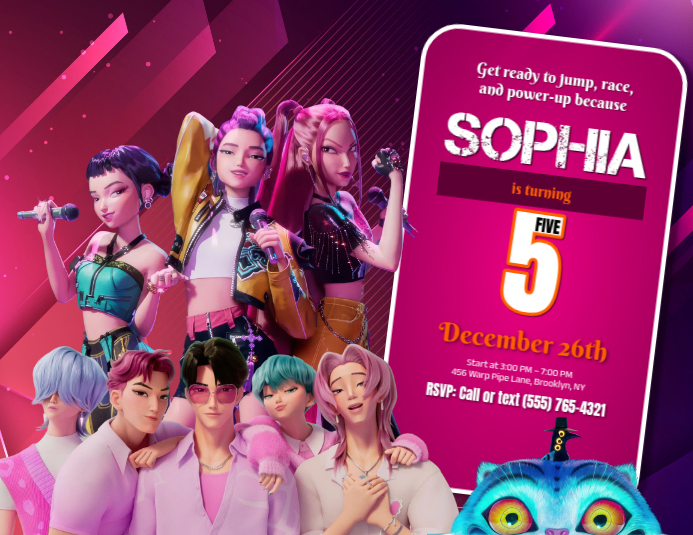 Maximalist Kpop Demon Hunters - Birthday Invitation Flyer (us Letter ...