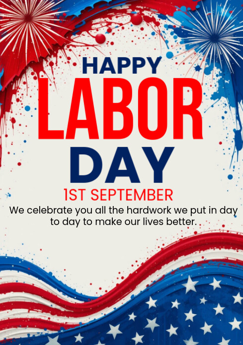Maximalist Labor Day Celebrate Event Flyer Template A4 | PosterMyWall
