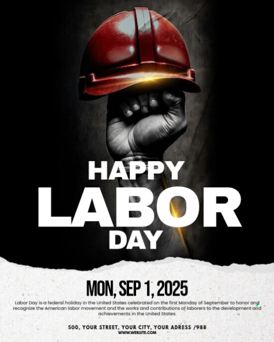Maximalist Labor Day Instagram Portrait Template | PosterMyWall