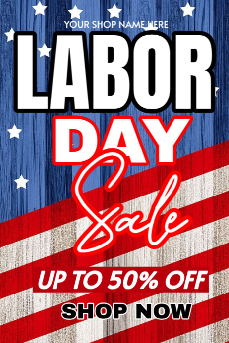 Maximalist Labor Day Poster Template | PosterMyWall
