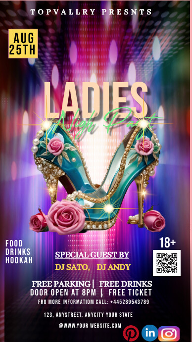 Modèle Maximalist Ladies Night Party Instagram Stor | PosterMyWall